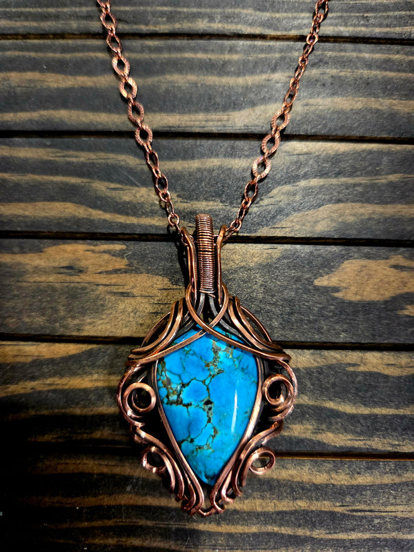 Turquoise Wire-Wrapped Pendant – Syzygy Meditation and Healing